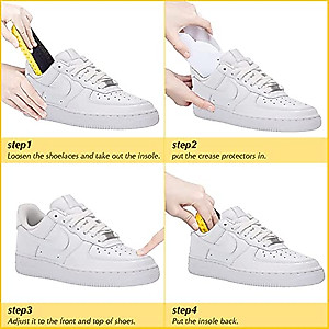 GORYGOLD 6 Pairs Crease Protector for Sneaker Shoes, No Crease Shoe Inserts Anti Crease Decreaser Guard, Women Size 7-12