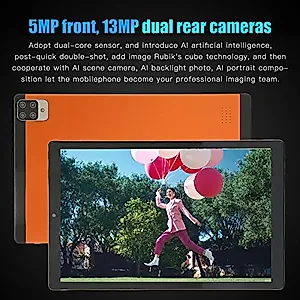 10.1 Inch Tablet, 1920x1080 IPS HD Tablet 6GB 128GB 100-240V Orange for Play Games for 11.0 (US Plug)