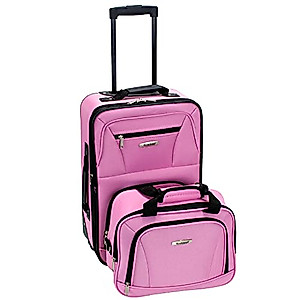 Rockland Fashion Softside Upright Luggage Set, Expandable, Pink, 2-Piece (14/19)