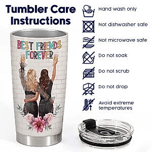 34HD Best Friend Tumbler with Lid, 20oz Insulated BFF Drinking Cup, Another Bonding Year Coffee Mug, Best Friends Gifts, Bestie Gifts for Birthday Mothers Day Christmas