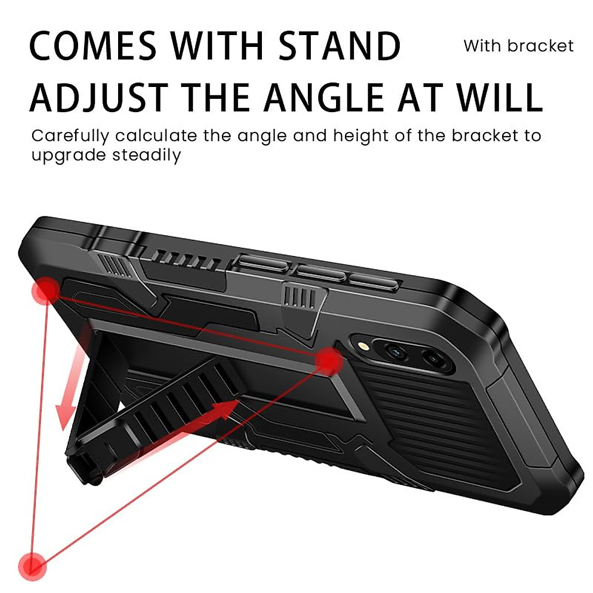 Compatible with Oppo Reno2 F Case,Built-in Kickstand Shockproof Protective Cover,Compatible with Oppo Reno2 F Case 2 in 1 Phone Case Cover HEI