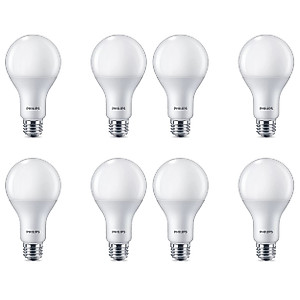 PHILIPS 554600 LED 16.6w (100w Equivalent) A21 Non-Dimmable Light Bulb - Daylight - 1500 Lumens - E26 Medium Base (8 Bulbs)