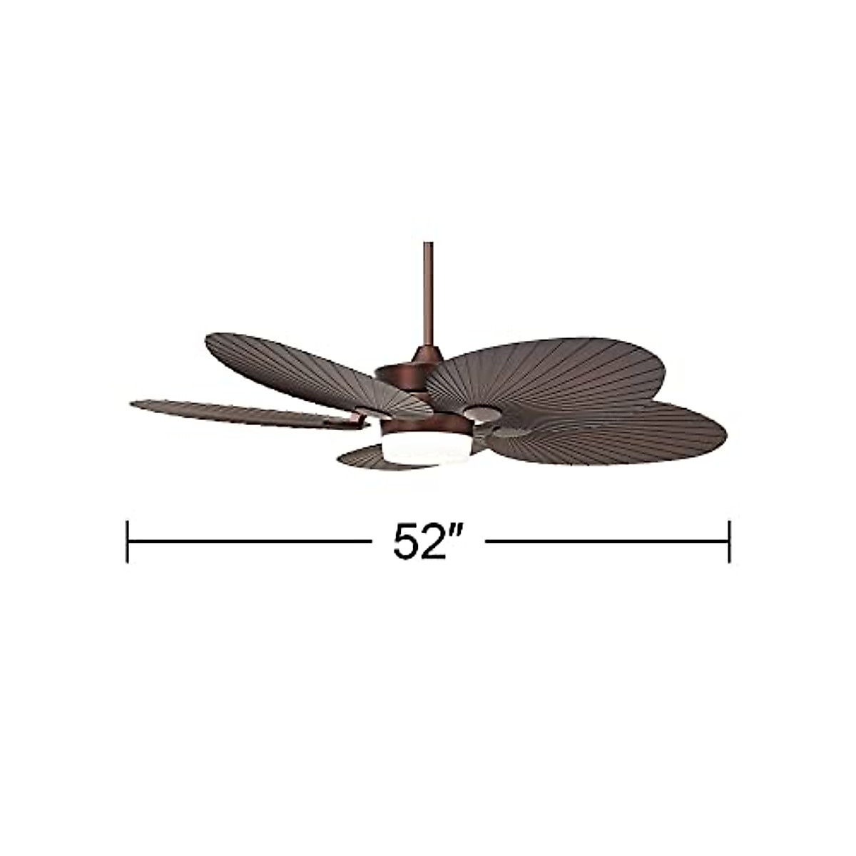 Casa Vieja 52" Casa Breeze Tropical Coastal Indoor Outdoor Ceiling Fan with Light LED Remote Control Oil Brushed Bronze Palm Leaf Damp Rated for Patio Exterior House Porch Gazebo Garage Barn