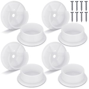 Amyhill Plastic Closet Pole Socket White Closet Rod Holders Rod Bracket Shower Holders Wardrobe Tube Support for Bathroom Curtain Clothing Store, 1-3/8 Inch(32 Pcs)
