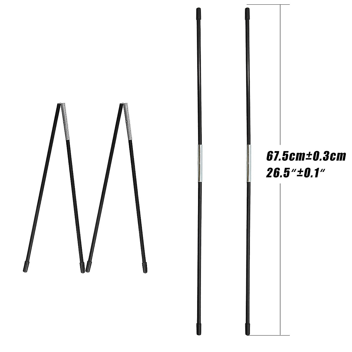 DOKEHOM [4 Pack] 26.5-Inches Fiberglass Rods for Slim Pro 29" and X-Large Pro 29" Laundry Hamper on Wheels (Black)