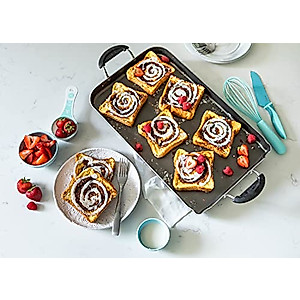 GoodCook Everyday 18" x 11" Nonstick Aluminum Double Burner Griddle Pan, Black