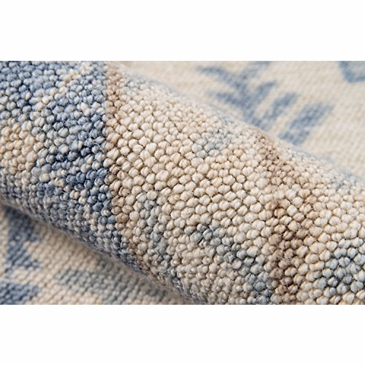 Momeni Anatolia Wool and Nylon Area Rug, 5'3" X 7'6", Blue