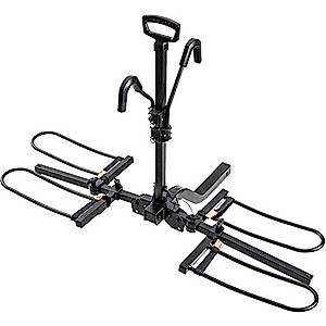 HYPERAX Volt 2 -E-Bike Hitch Mounted Platform Style 2 Bikes Carrier for Car, SUV, Trucks, Sedan, No Wobble & Tilting Design e-Bike Rack for Hitch Fits Up to 2 X 70 lbs Bike with Up to 5" -NO RV USE!
