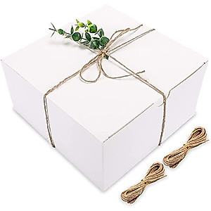 Moretoes White Gift Boxes 12 Pack 8x8x4 Inch, Paper Gift Box with Lids for Wedding Present, Bridesmaid Proposal Gift, Graduation, Holidays, Birthday Party Favor, Engagements and Valentine's Day