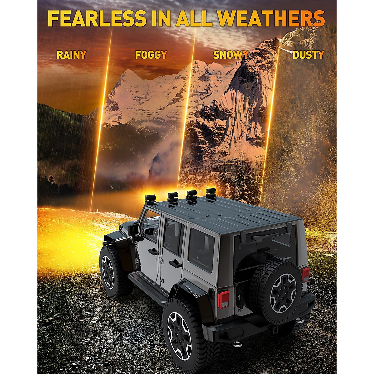 NAOEVO 7 inch Amber LED Light Bar, 240W 24,000LM Offroad Fog/Driving Lights LED Pods with Spot Flood Combo Beam, Waterproof LED Work Lights for Truck Boat UTV ATV, 2 Pack (Amber)