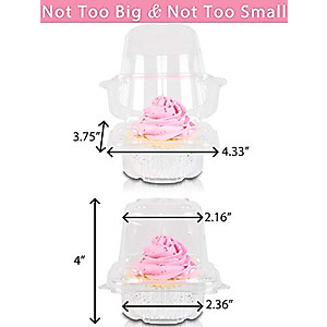 Stack'nGo Cupcake Containers - Bulk Pack | Plastic Disposable Cup Cake Boxes Carrier Holder Box (50 Carriers, 1 Single Serve)