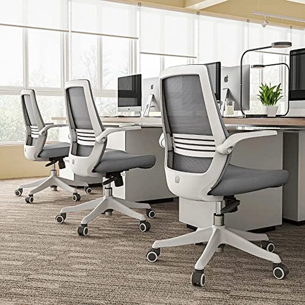 Ergonomic Office Chair Mid-Back Home Desk Chair with Lumbar Support Small Mesh Computer Chair