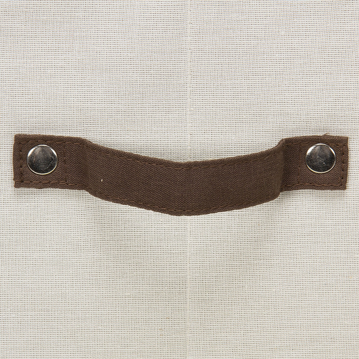 Household Essentials Natural 537 Vision Storage Box with Lid and Handles | Charger Plates and Platters Canvas with Brown Trim