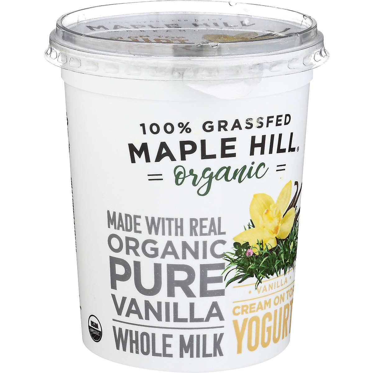 Maple Hill Creamery Yogurt Vanilla 100%Gr sugar freed, 32 oz