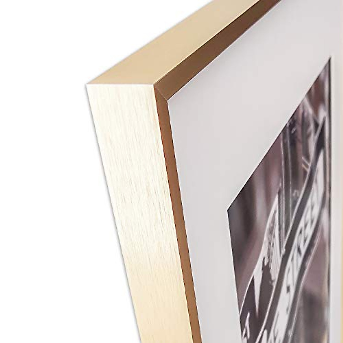 TheDisplayGuys - Contemporary Aluminum Picture Frame - Tempered Glass - 20x24 matted to 16x20 - Gold - Wall Hanging