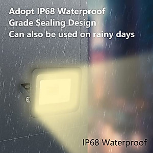 MIWAT 2Pack 20W LED Flood Light with 5FT Cord, Plug in Safety Lights for Flag, Garden, Indoor and Doorway (Black Shell, Warm White)