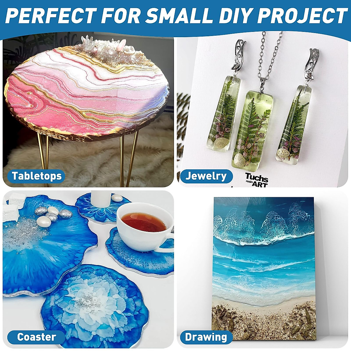 Fast Cure Epoxy Resin 80oz-Shabebe Upgrade 4H Demold Epoxy Resin with 3X Anti-Yellowing, Crystal Clear & Self-Leveling Epoxy Resin, Casting & Coating Resin for DIY Art, Coaster, Jewelry Making