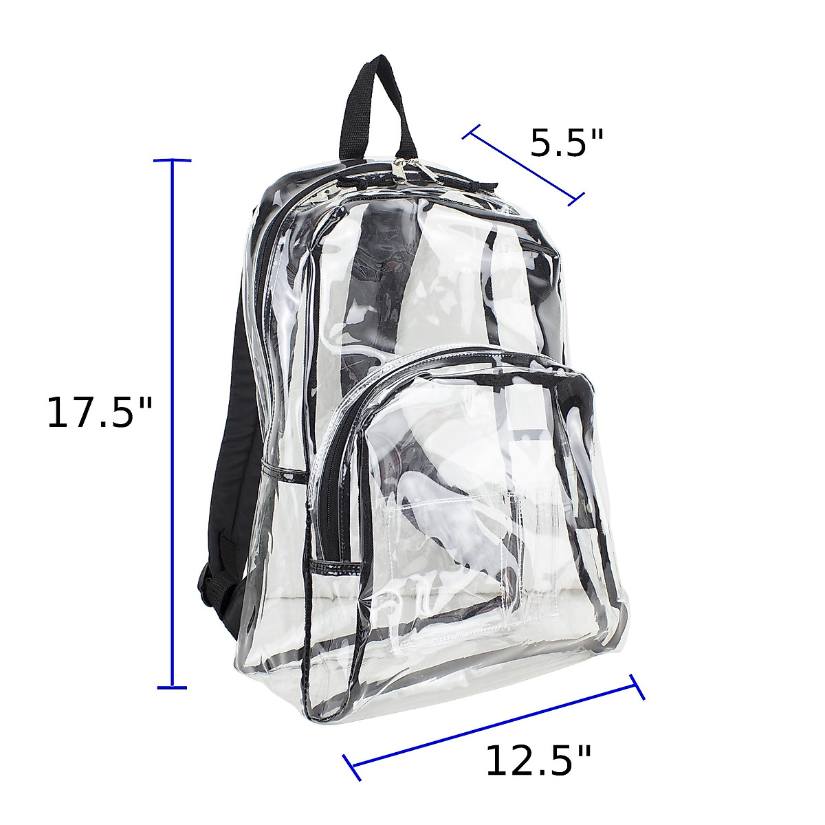 Eastsport Clear Dome Backpack with Adjustable Printed Padded Straps - Gray/Static Dots Print One_Size