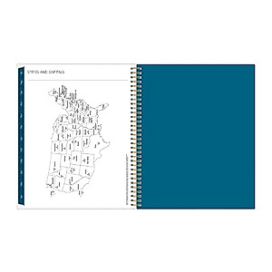 Blue Sky 2023-2024 Academic Year Weekly and Monthly Planner, 8.5" x 11", Frosted Flexible Cover, Wirebound, Bakah Blue (131951-A24)