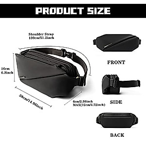 NIID Sling Chest Bag for Men Crossbody,Small Zipper Waterproof Cross Body Shoulder Bags Travel Hiking Daypack(Black)…