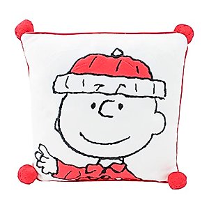 Dan Dee Peanuts | 14" Officially Licensed & Collectible Decorative Pillow | Charlie Brown, White