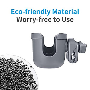 Suranew Universal Cup Holder with Phone Mount, Drink Holder for Stroller, Walker, Bike, Wheelchair,Scooter, Fits to Part of The pram of Uppababy, Nuna, Bugaboo, Doona