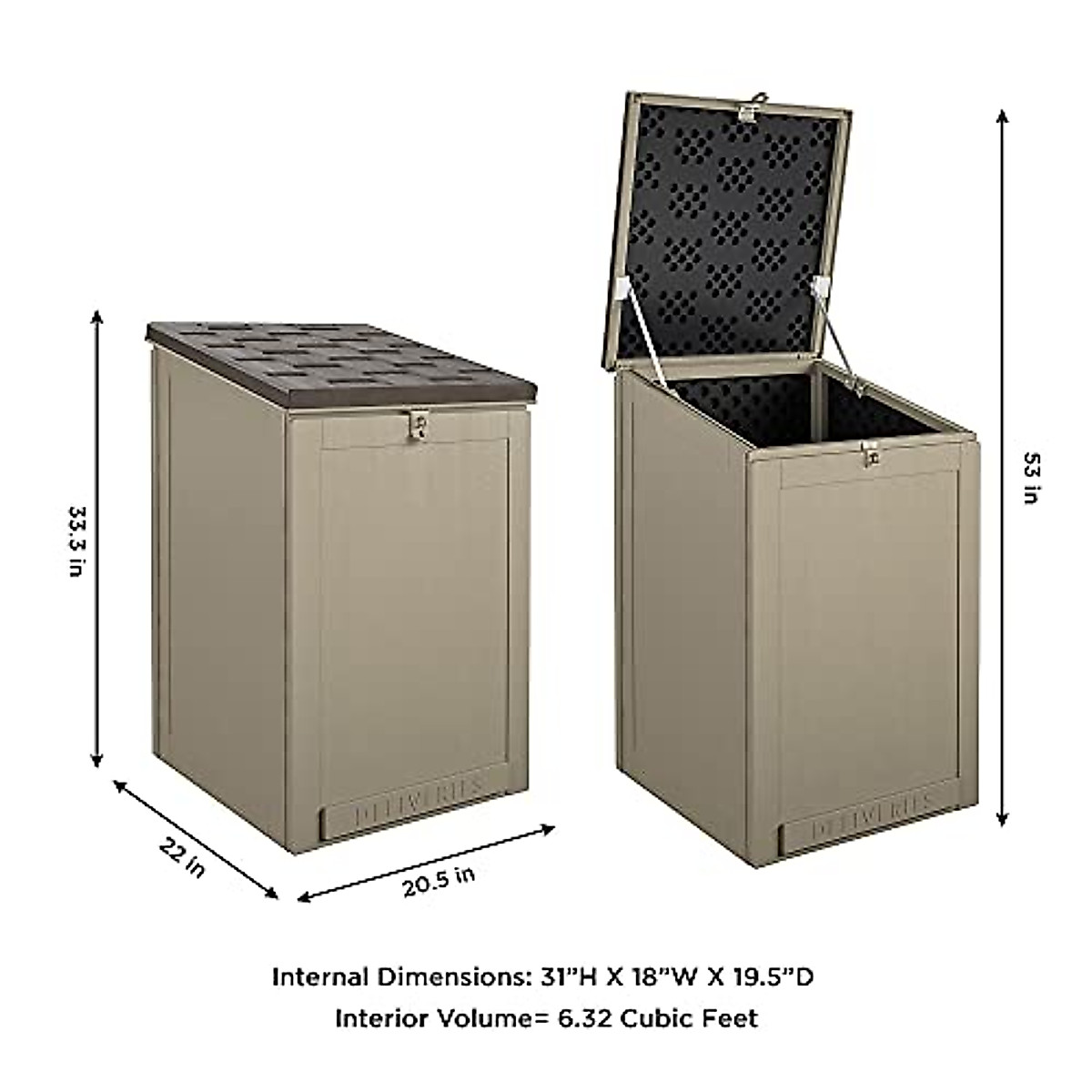 Cosco Outdoor LIving BoxGuard®, Large Lockable Package Delivery and Storage Box, 6.3 cubic feet, Tan