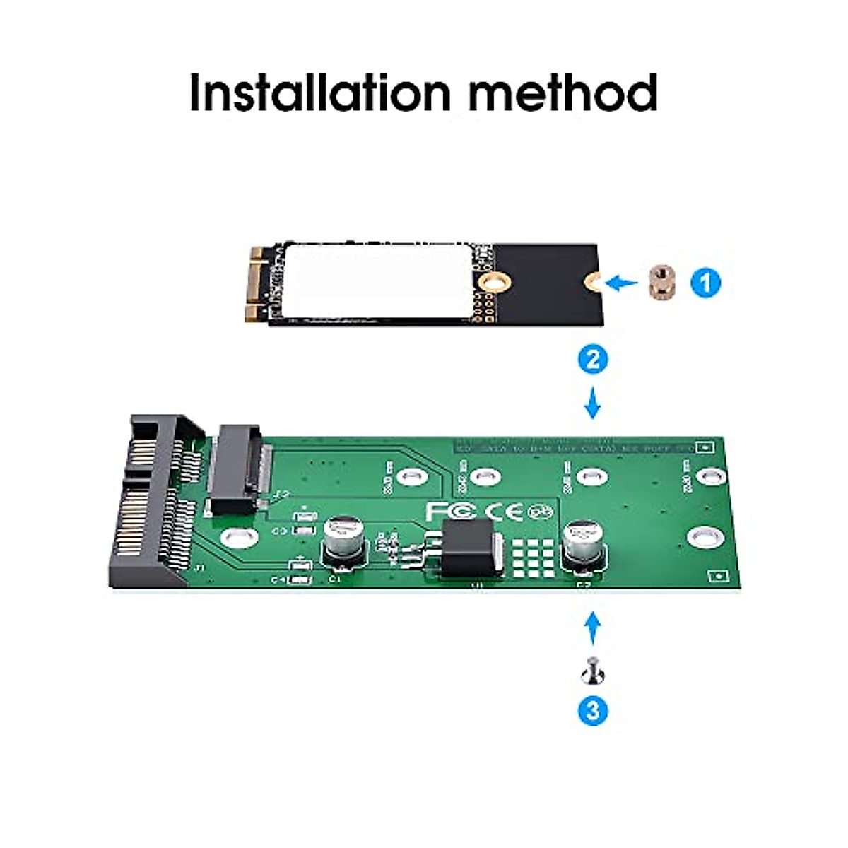 ELUTENG M.2 NGFF to SATA Adapter Card B Key/B & M Key SSD Converter NGFF M2 to 2.5 Inch SATA III Drivers for NGFF M.2 2280 2260 2242 2230 SSD (Not for M.2 NVME)