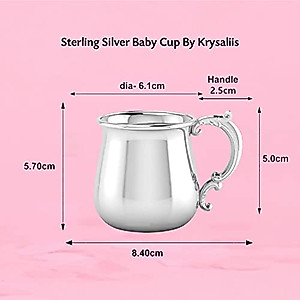 Krysaliis Sterling Silver Traditional Bulge Victorian Cup - Elegant Engravable Personalized Cup Keepsake Gift - Made with Solid 925 Sterling Silver Material - Packaged in a premium gift box