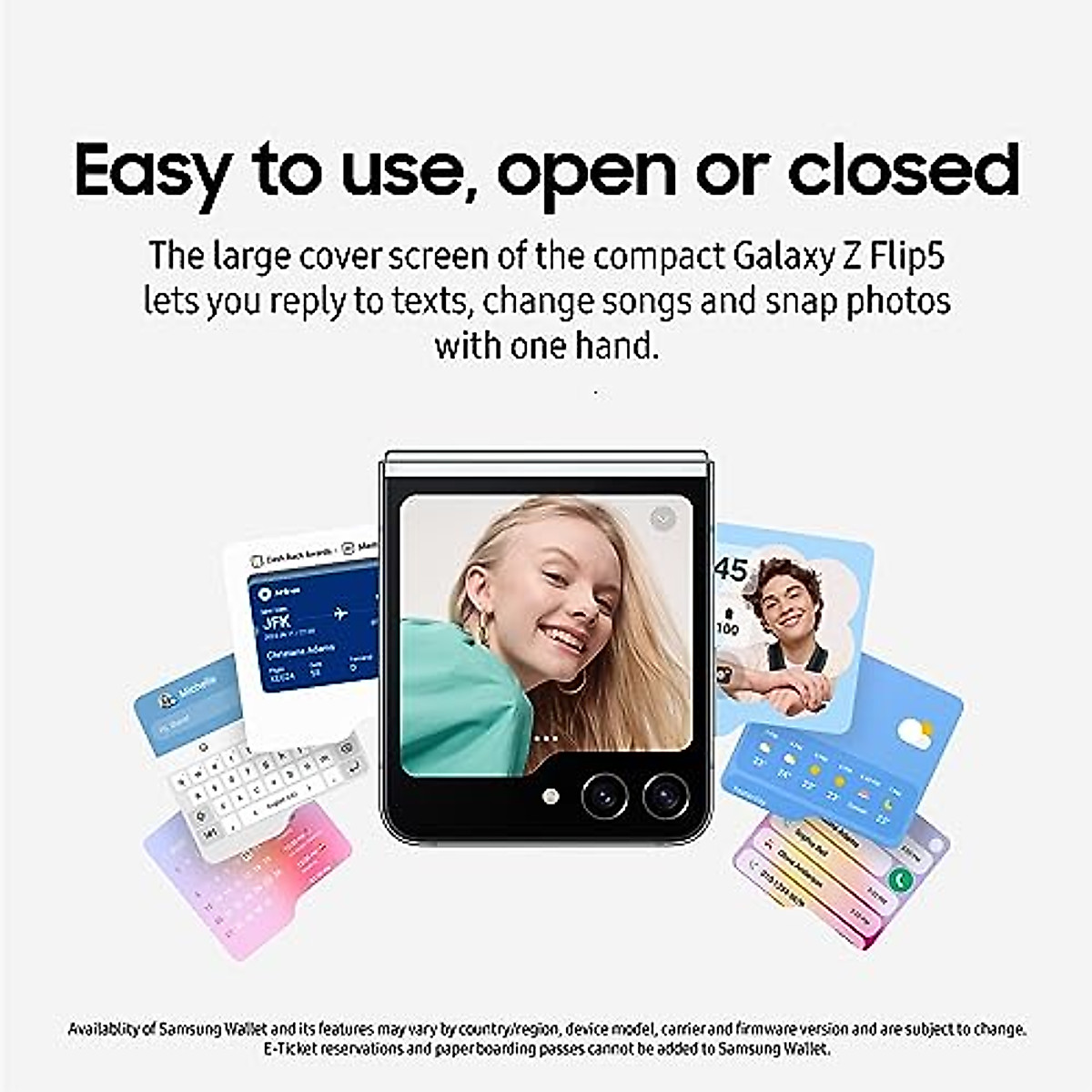 SAMSUNG Galaxy Z Flip5 AI Phone, 256 GB Unlocked Android Smartphone, Compact, Foldable Design, One-Hand Control, Best Selfies, Full Cover Screen, Hands-Free Use, US Version, 2023, Graphite