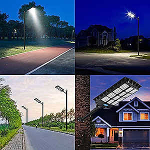 PINSAI LED Solar Street Light Outdoor Waterproof,50000LM Large Spuer Bright Solar Powered Security Flood Lights,Motion Sensor lamp for Yard,Fence,Parking Lot, Patio,Shed, Deck,Path