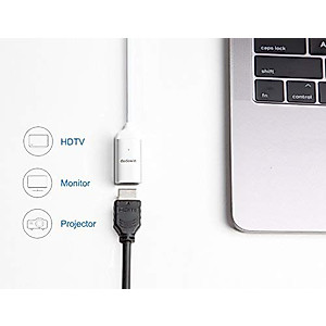 DODOWIN USB C to HDMI Adapter, USB C to HDMI Cable 4K 60Hz, USB Type-C (Thunderbolt 3) to HDMI Adapter Compatible 2018-2019 MacBook Air/Pro 2017 2016 (Silver)
