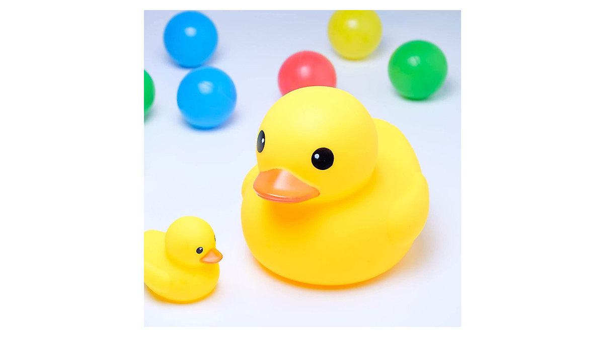 MyLifeUNIT 4-Inch Yellow Rubber Bath Ducks for Kids - Fun Bath Toy