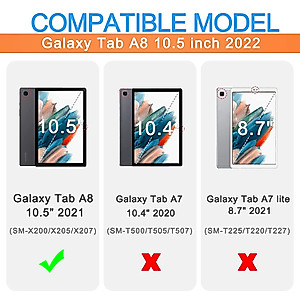 Riaour Case Fits Samsung Galaxy Tab A8 10.5 inch 2022 SM-X200/SM-X205/SM-X207,Lightweight EVA Kids Friendly Shockproof 360 Rotating Grip Handle Folding Stand Cover Fit Samsung Tablet A8 Case-Blue