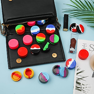 NQEUEPN 30pcs 7ML Silicone Containers Round Multicolored Small Storage Jars Multi Use Cosmetic Storage Containers for Melt Wax, Food, Cosmetics, Essential Oils, Mini Crafts