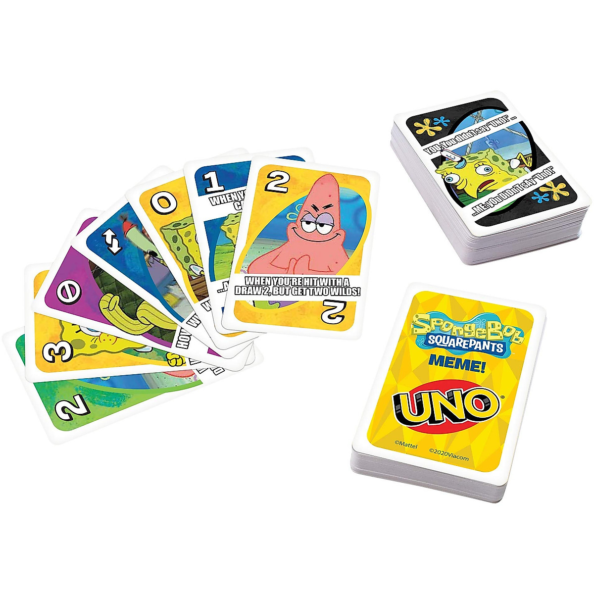 Mattel Games ​UNO Spongebob Squarepants Card Game with 112 Cards & Instructions for Players 7 Years Old & Up, Gift for Kid, Family & Adult Game Night​ [Amazon Exclusive]