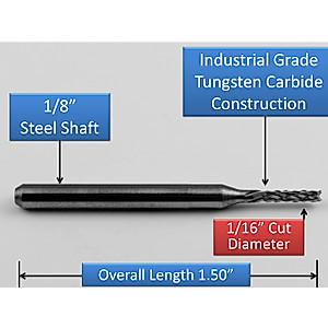 Grout Removal Tool Tile Cutting Bit Variety Set 1/8-Inch, 3/32-Inch, 1/16-Inch
