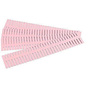 ZOENHOU 60 PCS DIY Drawer Divider Organizers, Pink Drawer Dividers, Adjustable Premium Plastic Organizers for Makeup Drawers Desktop Kitchen Drawer Organizers and Storage, 12.6 x 2.76 Inch
