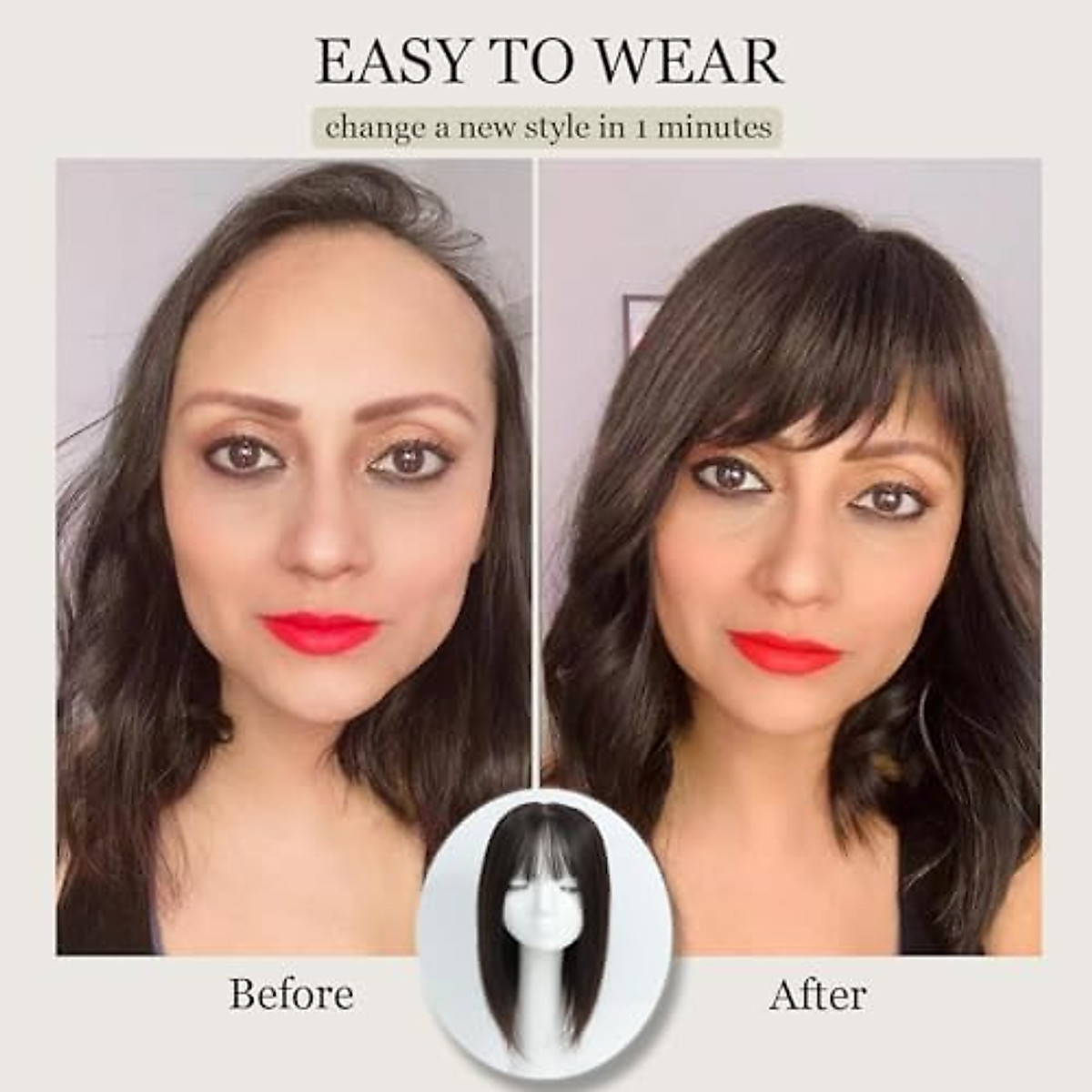 Aimeolyn 16 Inch Large Hair Base toppers for Women,Hair Toppers for women With Bangs 8x8inch,5 Clips Real Human Hair Toppers for thinng Hair