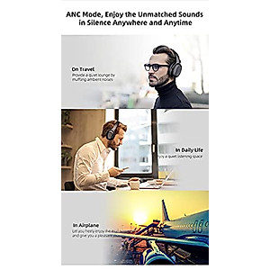 ANC Bluetooth 5.0 Headphone Wireless and Wired Waterproof IPX-4 Headset 30H Play Time 20H Talk Time, Wireless Headphone for Mac, PC, Computer, Laptop, Skype, Cell Phone.