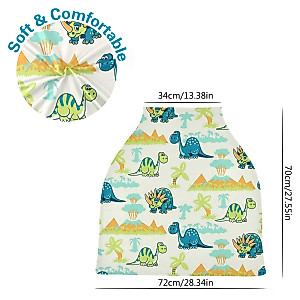 Baby Car Seat Cover Dinosaurs and Palms Nursing Covers Breastfeeding Scarf Infant Carseat Canopy for Mom Baby Gift