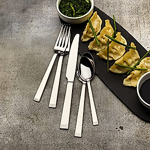 Mikasa Pinch Forged Stainless Steel 20 Piece Flatware Set, Service For 4