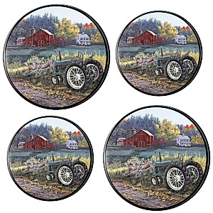 Reston Lloyd Electric Stove Burner Covers, Set of 4, Morning Run All-Over Pattern