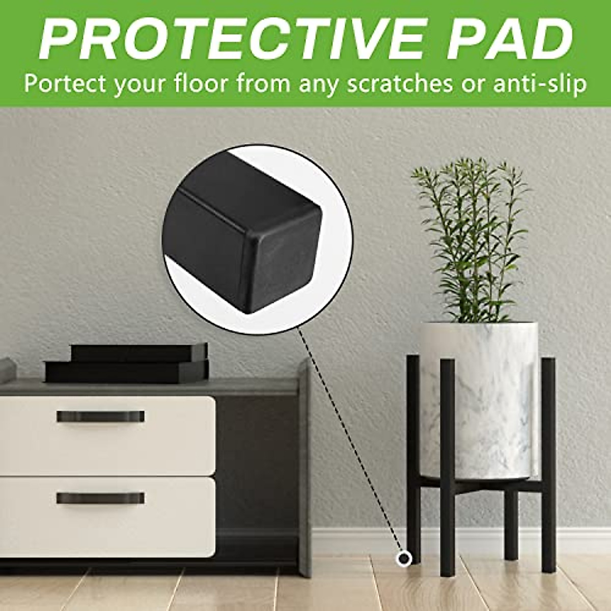 CADANI 2 Pack Metal Adjustable Plant Stand, Mid-Century Plant Stand, Flower Pot Stand with Trays to Fit Different Sized Pots, Heavy Duty Plant Holder Rack for Home Indoor and Outdoor, Black