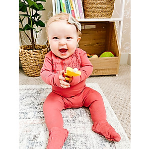 oogiebear 360˚ Teether - Safe Teething Toys for Babies 3 Months and Older | Soft Bristle Teddy Bear Silicone Teether | Super Soft BPA-Free Silicone Teether Toy - Yellow