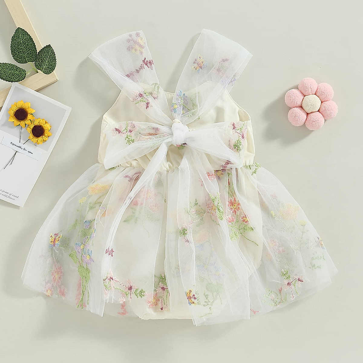 Infant Baby Girls Romper Dress 3 6 9 12 18 Months Onesie Summer Clothes Ruched Jumpsuits Hem Bodysuits Headband (T-Creamy Yellow, 12-18 Months)