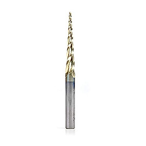 Amana Tool - 46281 CNC 2D & 3D Carving 3.6 Deg Tapered Angle Ball Tip 1/16 Dia x 1/32 Ra