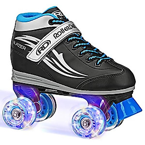 Roller Derby Boys Blazer Lighted Wheel Roller Skate, Black, Size 5