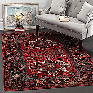 SAFAVIEH Vintage Hamadan Collection Area Rug - 8' x 10', Red & Multi, Oriental Traditional Persian Design, Non-Shedding & Easy Care, Ideal for High Traffic Areas in Living Room, Bedroom (VTH211A)