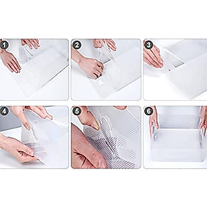 Lawei 10 Pack Clear Women's Shoe Box - Foldable Shoe Storage Boxes Plastic Shoe Organizer Bin for Men, Women and Kids